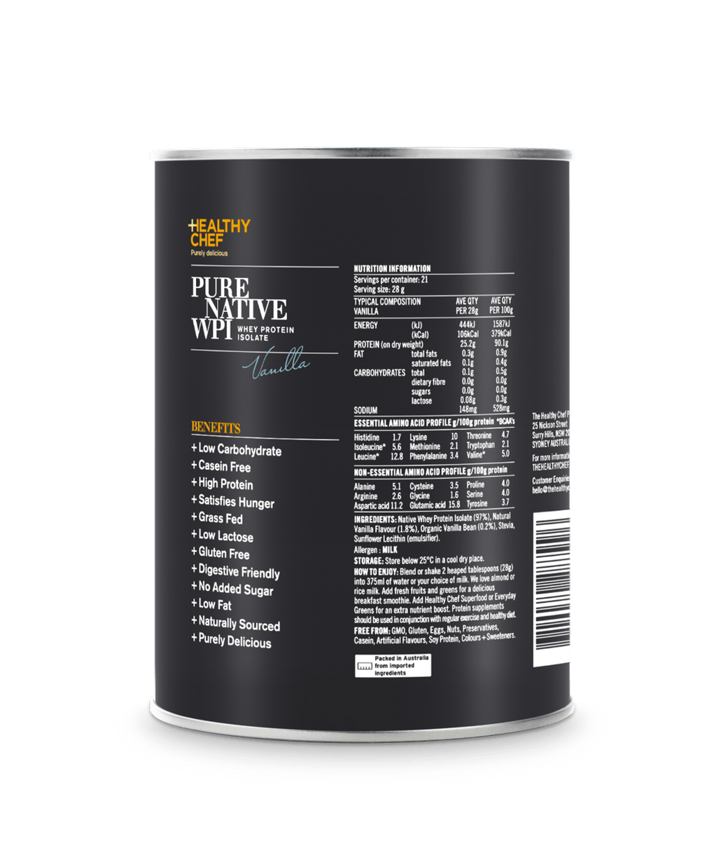 The Healthy Chef Pure Native Whey Protein Isolate | Vanilla