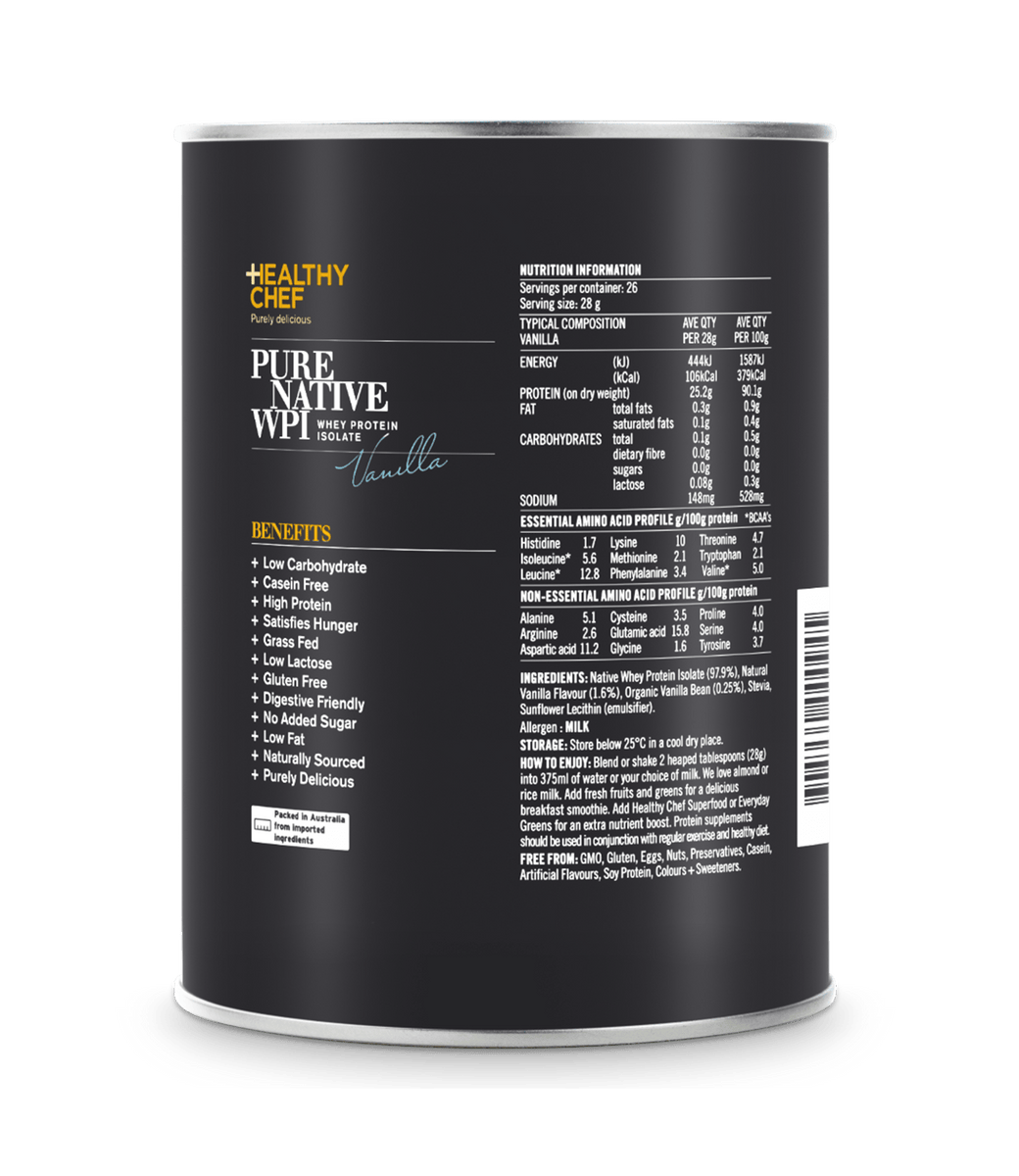 The Healthy Chef Pure Native Whey Protein Isolate | Vanilla